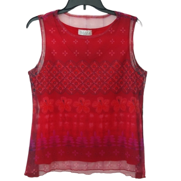 Maria Gabrielle New York | Tops | Maria Gabrielle Red Sheer Boho ...
